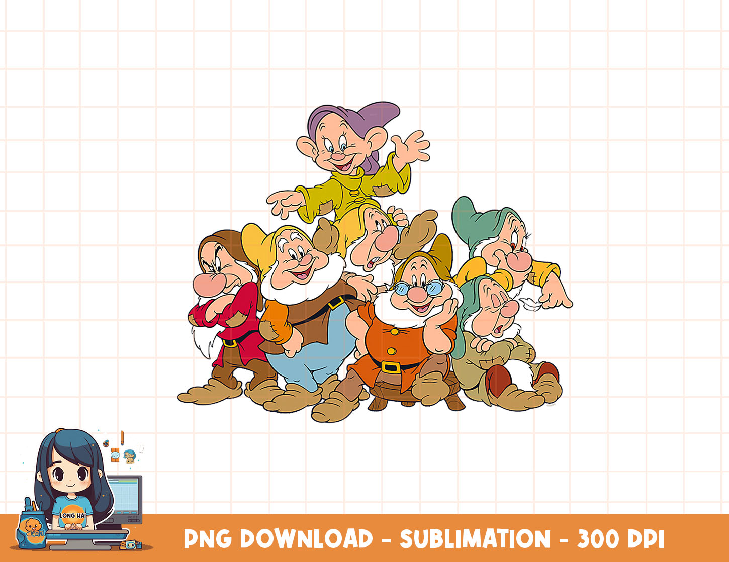Disney Snow White & the Seven Dwarfs Group Fun png, sublimat | Inspire ...
