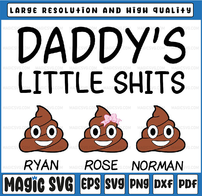 Personalized Daddy's Little Shits Svg, Funny Father Svg, Cus - Inspire ...