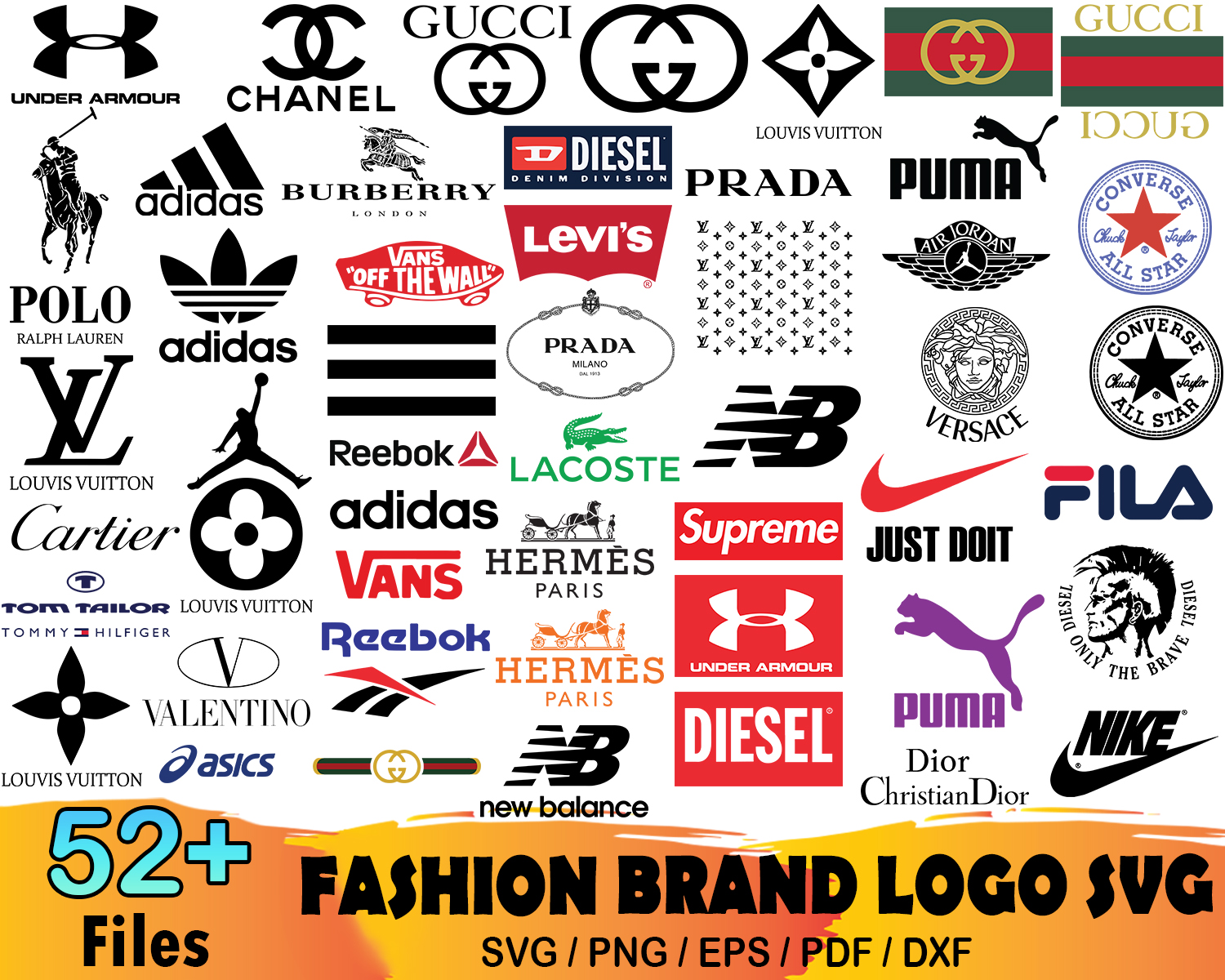 Fashion Brand Logo Bundle Svg, Under Armor Svg, Chanel Svg - Inspire Uplift
