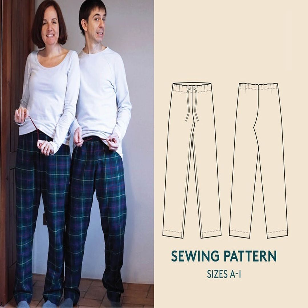 Pajama Pants sewing pattern and video Tutorial, unisex sizes | Inspire ...