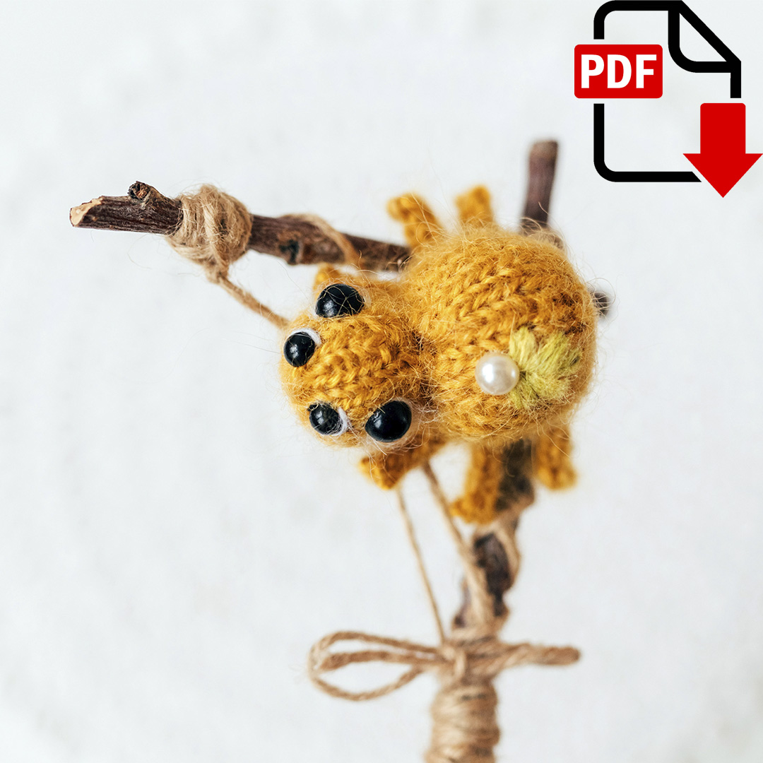 Tiny Spider knitting pattern. Knitted insect step by step tu - Inspire ...