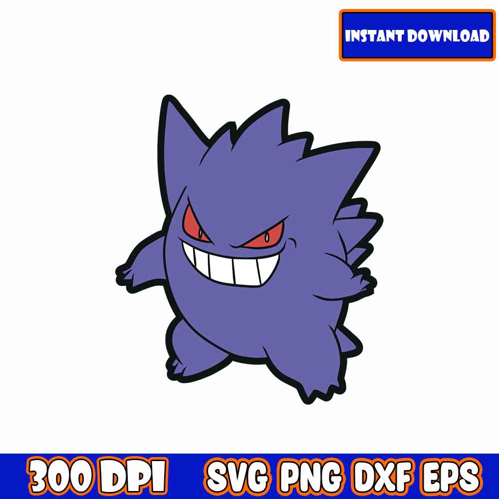 pokemon gengar Svg, Pokemon Svg Bundle, Layered Svg Files, C | Inspire ...