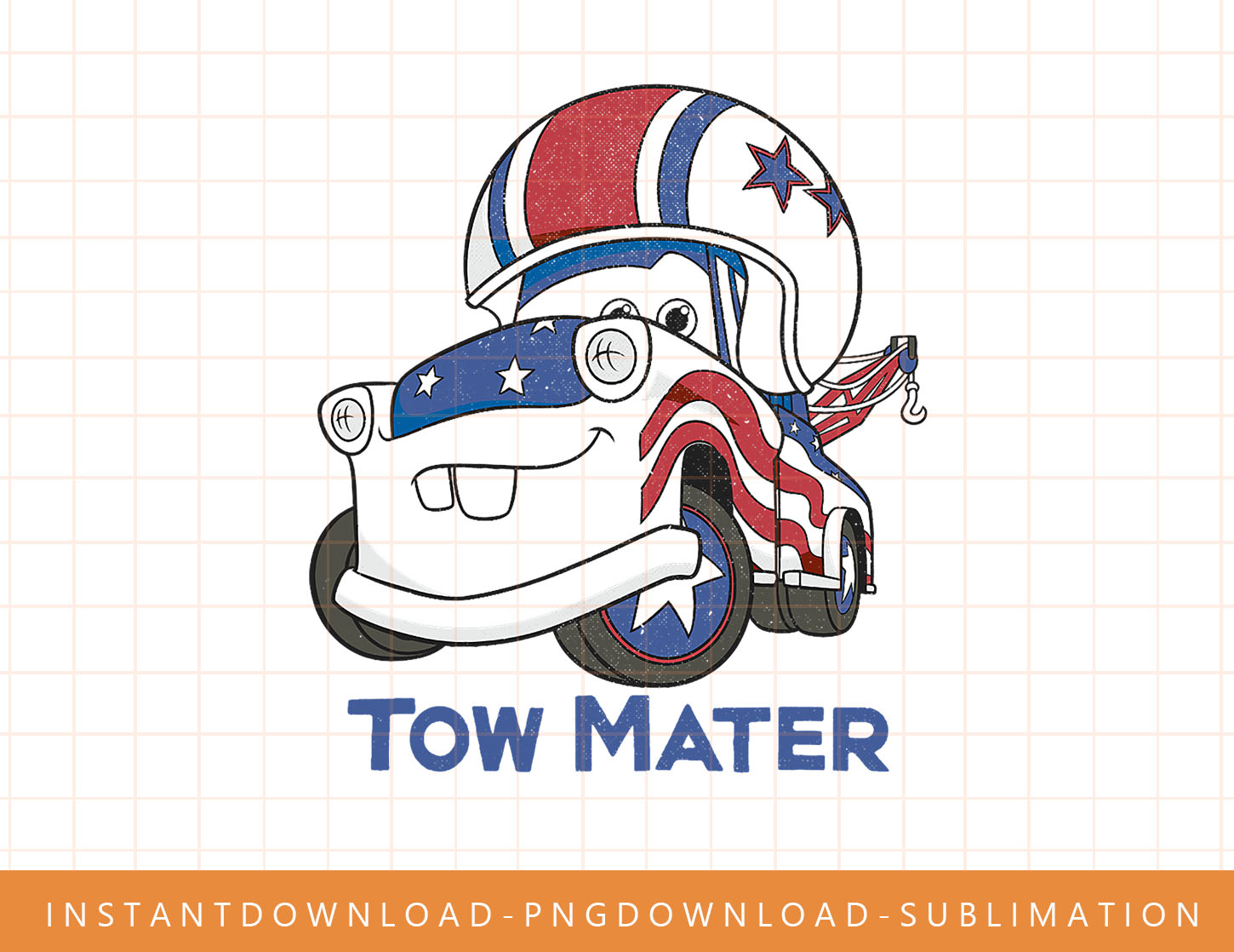 Disney Pixar Cars 4th of July Tow Mater Flag Paint Job png, | Inspire ...