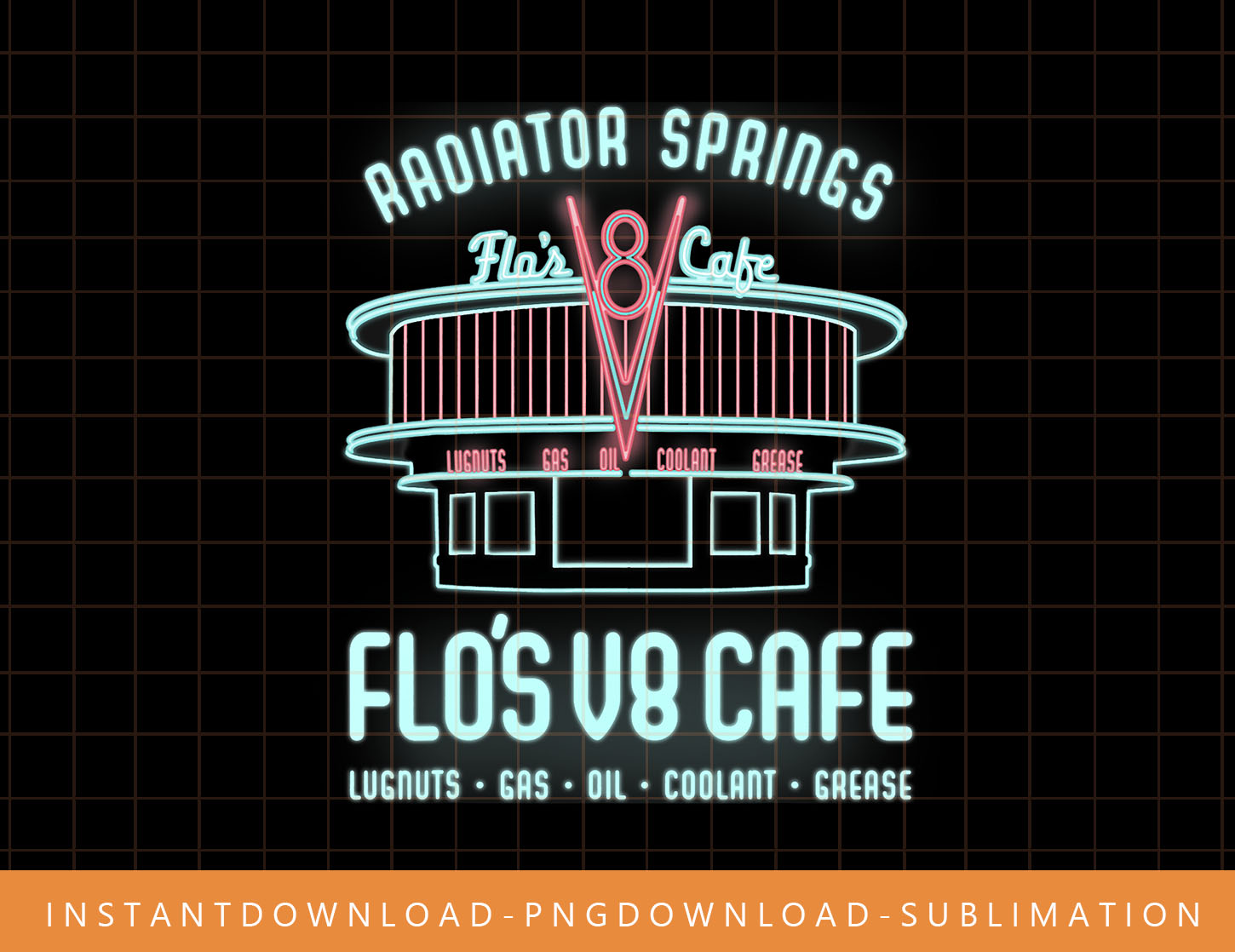 Disney Pixar Cars Flo s V8 Cafe Poster Graphic T-Shirt png, | Inspire Uplift