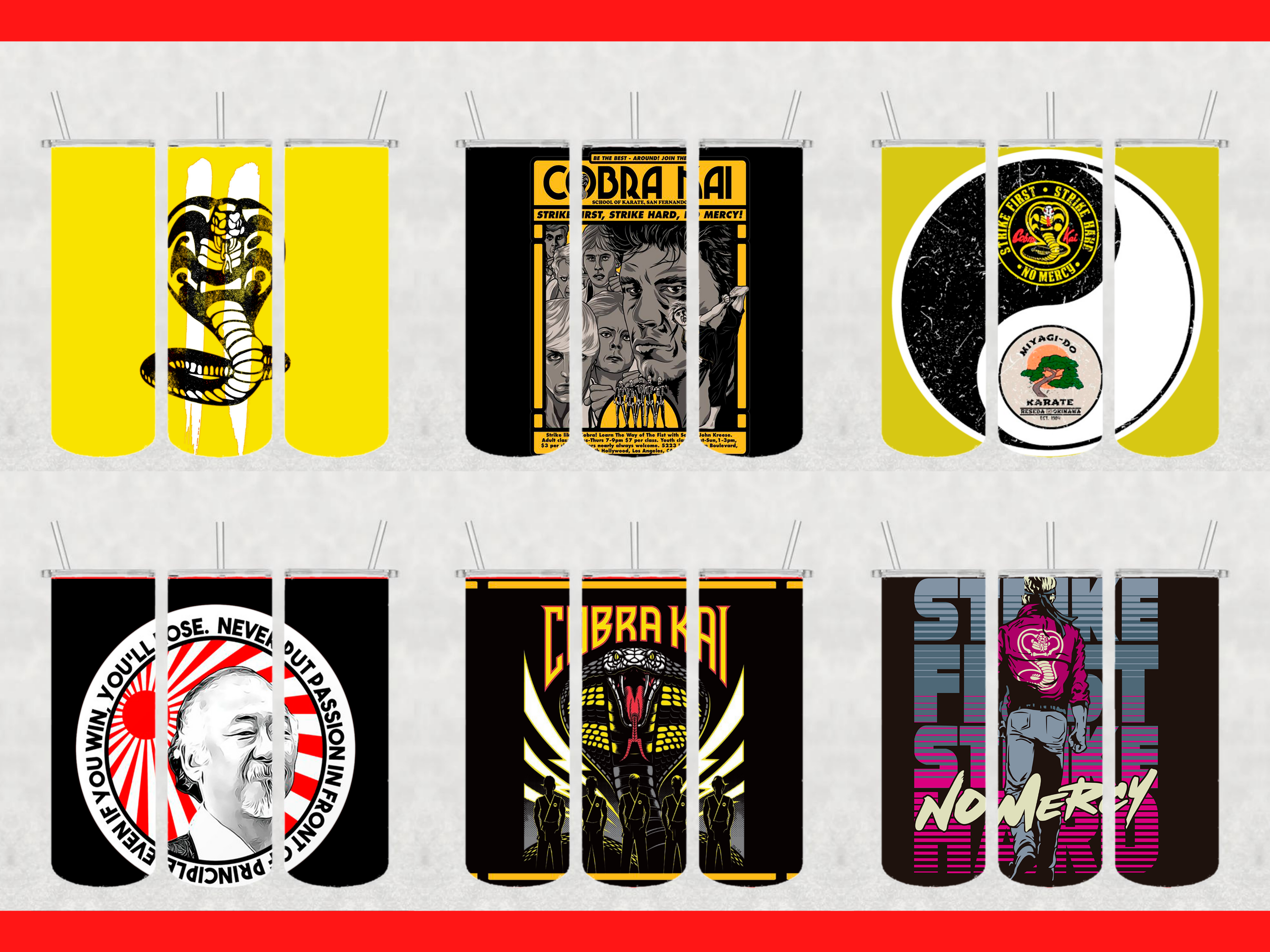 20 Cobra Kai Tumbler Wrap Design Bundle - PNG Sublimation Pr | Inspire ...