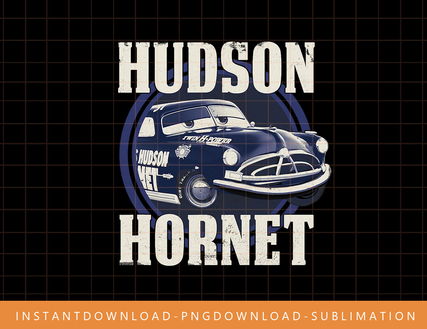 Disney Pixar Cars Hudson Hornet Badge Graphic T-Shirt png, s | Inspire ...