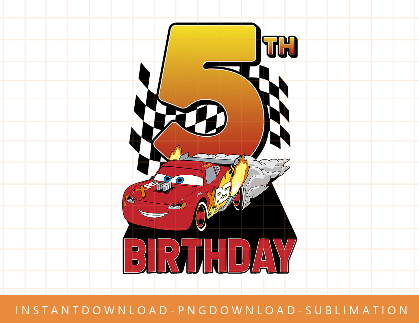Disney Pixar Cars Lightning McQueen 5th Birthday Peel Out pn | Inspire ...