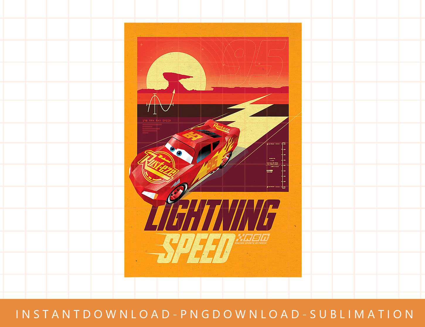 Disney Pixar Cars Lightning Speed McQueen T-Shirt png, subli - Inspire ...