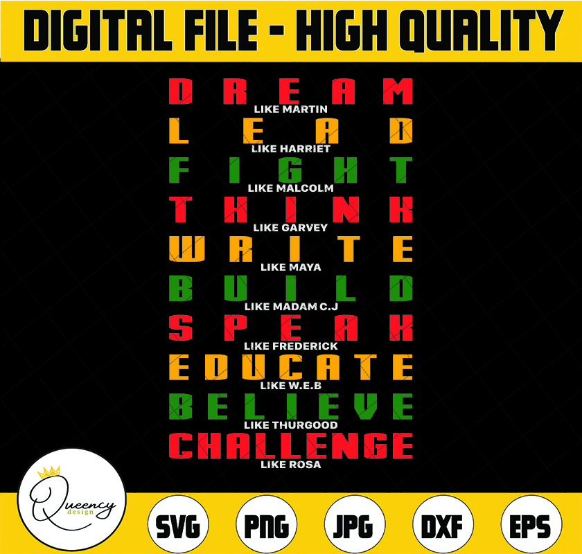Dream like Martin svg, Black history month print, write like | Inspire ...