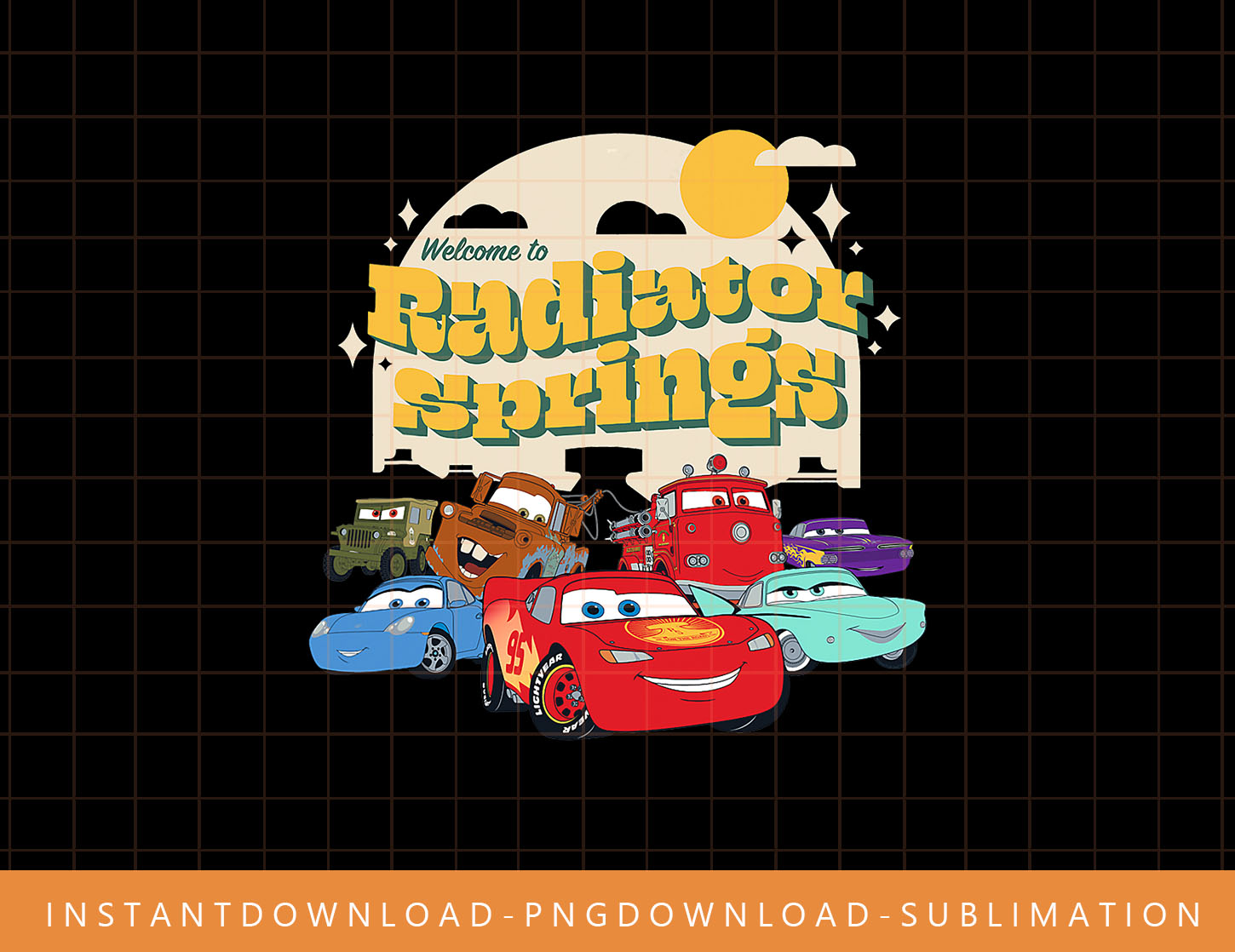 Disney PIXAR Cars on the Road Radiator Springs png, sublimat | Inspire ...