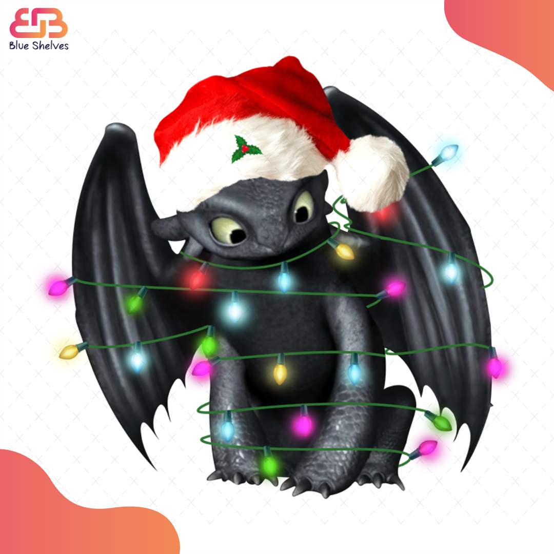 Toothless Svg, Cartoon Svg, Santa Hat Svg, Christmas Light S | Inspire ...