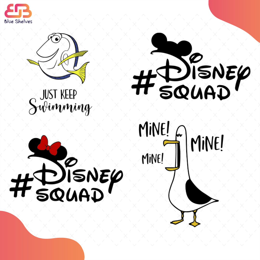 Just Keep Swimming Svg, Disney Svg, Fish Svg, Mickey Mouse E - Inspire ...