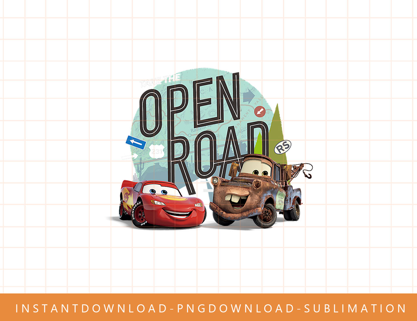 Disney Pixar Cars on the Road Take the Open Road png, sublim | Inspire ...
