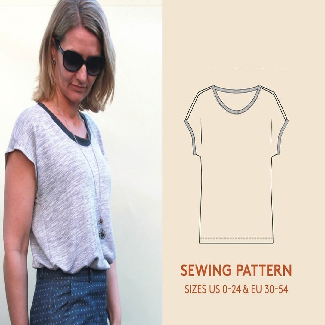 Easy T-shirt sewing pattern | EASY sewing pattern for beginn | Inspire ...