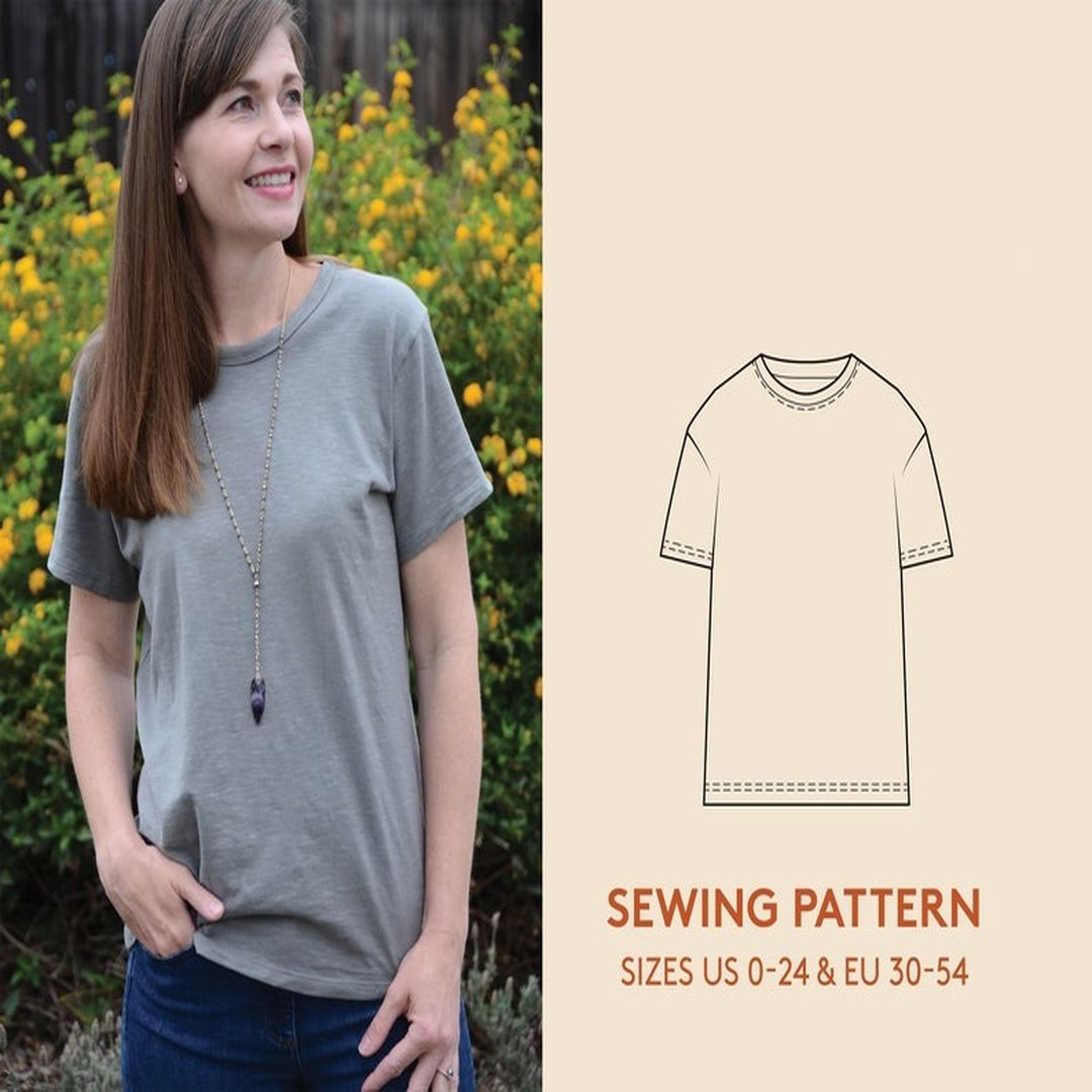 T-shirt sewing pattern and Video tutorial | EASY PDF Pattern | Inspire ...