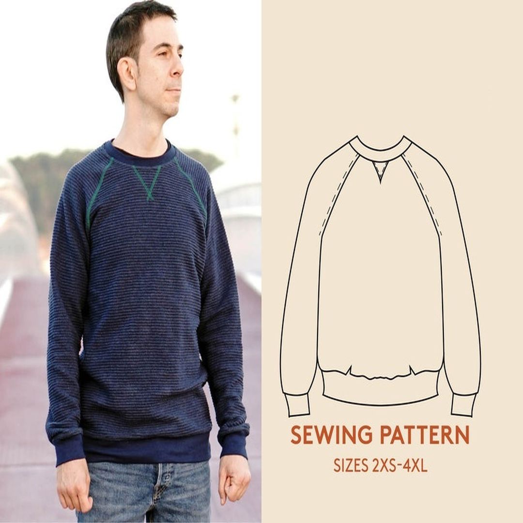 Easy sweatshirt sewing pattern for men's sizes 2XS-4XL, easy | Inspire ...