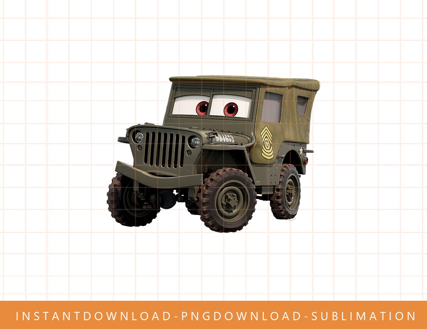Disney PIXAR Cars Sarge 1942 Jeep Veteran s Day png, sublima | Inspire ...