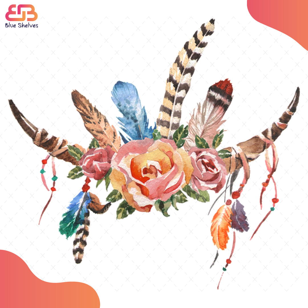 Boho Spring Flowers And Feathers Svg, Flower Svg, Feathers S - Inspire ...