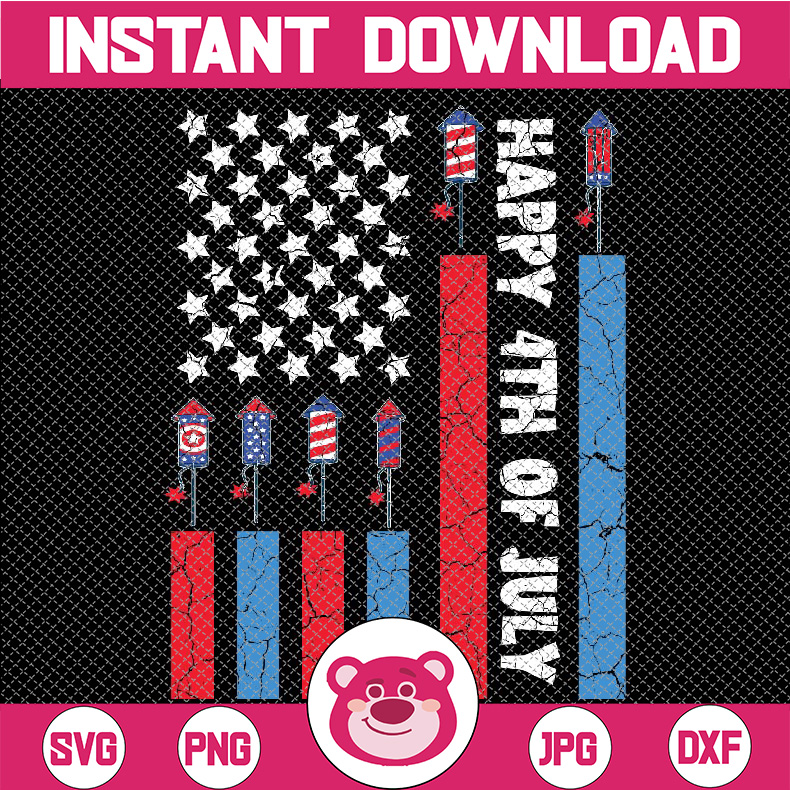 Happy 4th Of July American Flag Fireworks Svg, Happy 4th Of | Inspire ...