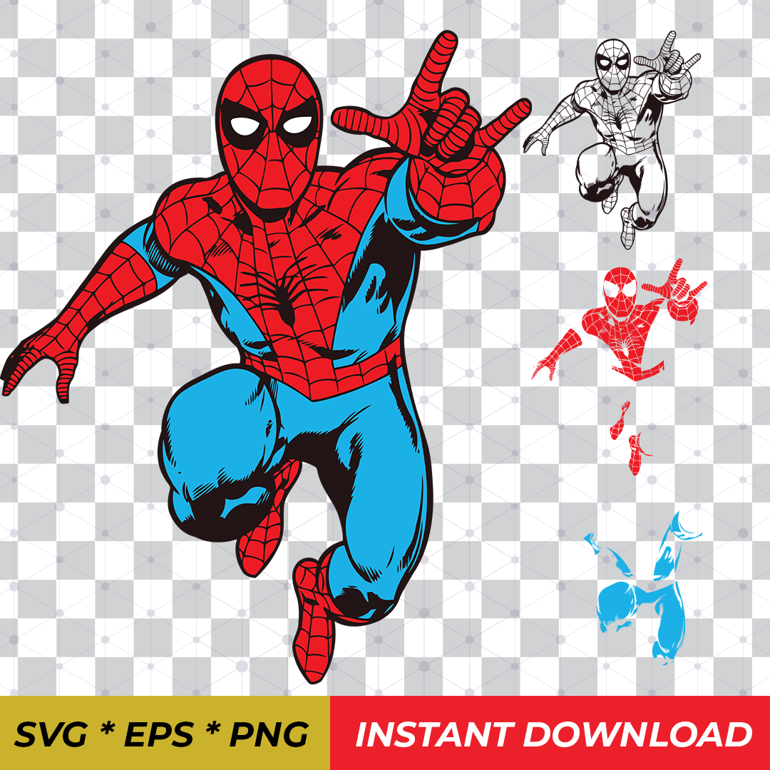Spider Man Clipart, Spider Man Vector, Spider Man SVG, PNG, - Inspire ...