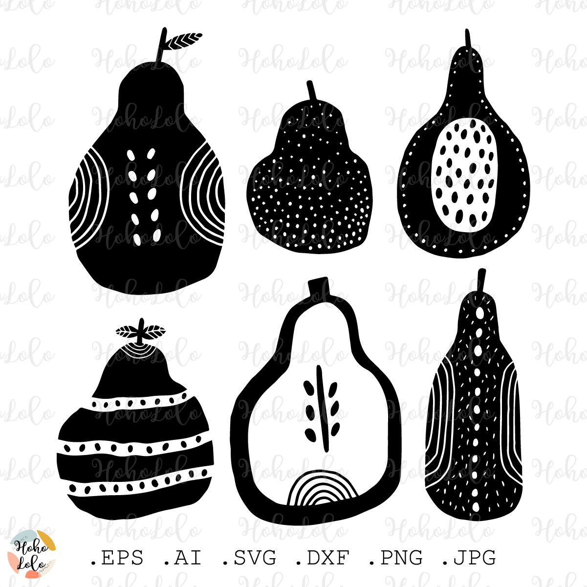 Pear Svg, Pear Cricut, Pear Clipart Png, Pear Stencil Templa | Inspire ...