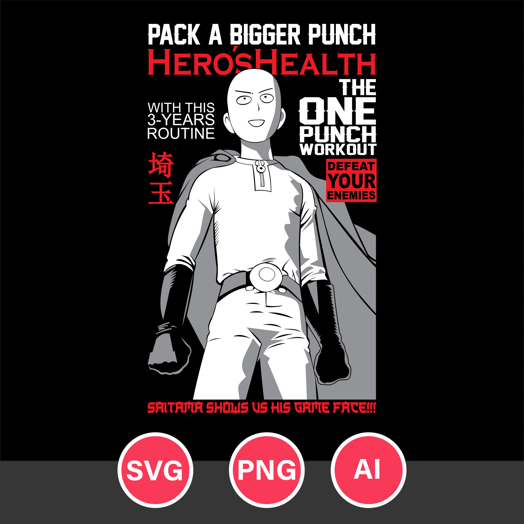 Saitama Svg, One Punch Man Svg, Anime Characters Svg, Anime - Inspire ...