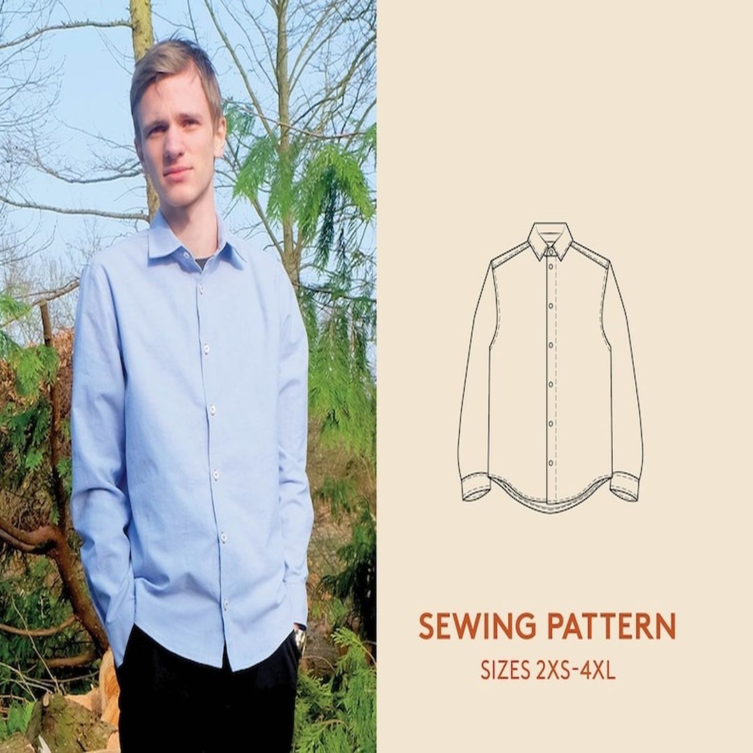 Shirt Sewing pattern and video tutorial, men's sizes 2XS-4XL | Inspire ...