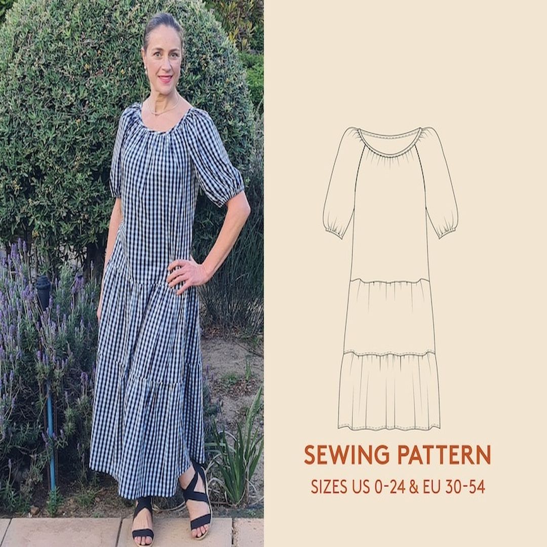 Dress PDF sewing pattern in sizes US 0-24/Euro 30-54, Buffet | Inspire ...