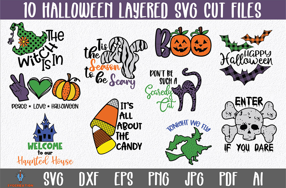 Halloween Layered Svg, Halloween Svg, Bundle Layered svg, Ha | Inspire ...