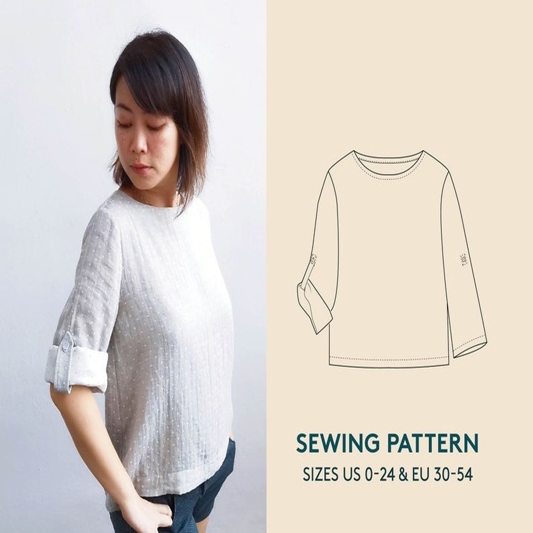Minimalist shirt PDF sewing pattern for double gauze fabric, | Inspire ...