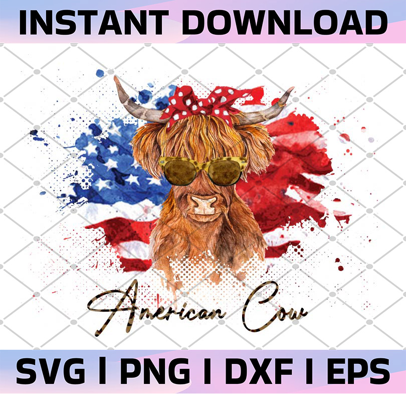 4th of july Highland cow Png, 4th of July cow png, 4th Of Ju | Inspire ...