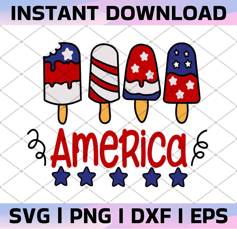 Red White Blue Popsicle Svg, 4th of July Svg, July 4th Ice C - Inspire ...