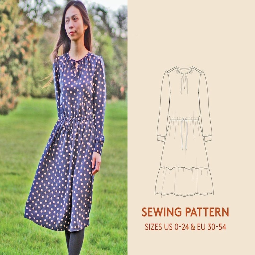 Dress sewing pattern in Sizes 0-24 / 30-54. Make your own Bu | Inspire ...