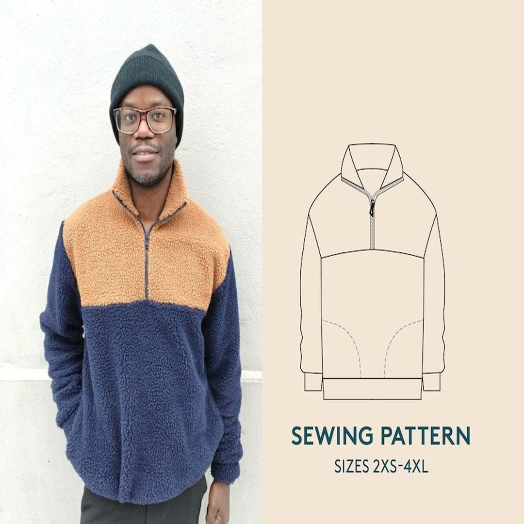Zip up sweater PDF sewing pattern and Video tutorial in size - Inspire ...