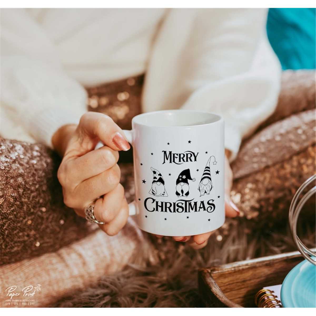 Christmas Gnome Svg, Merry Christmas Svg, Coffee mug Svg, Ch | Inspire ...