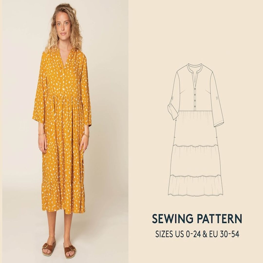 Smock dress Sewing Pattern and video Tutorial in sizes US 0- | Inspire ...