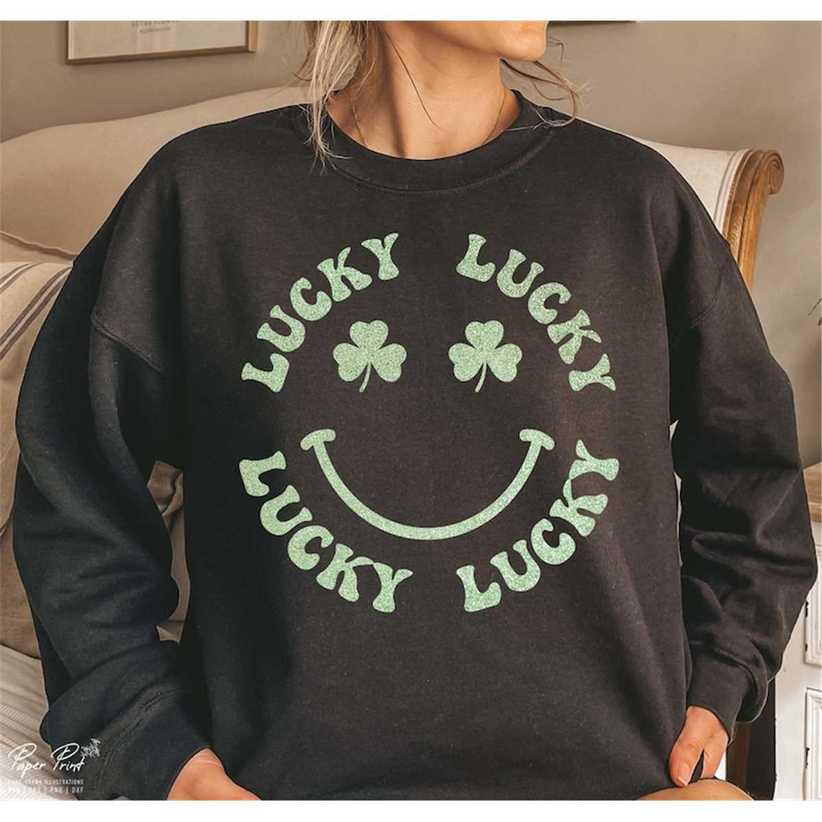 St patricks day SVG, Lucky Happy Face SVG, Lucky SVG, St Pat | Inspire ...