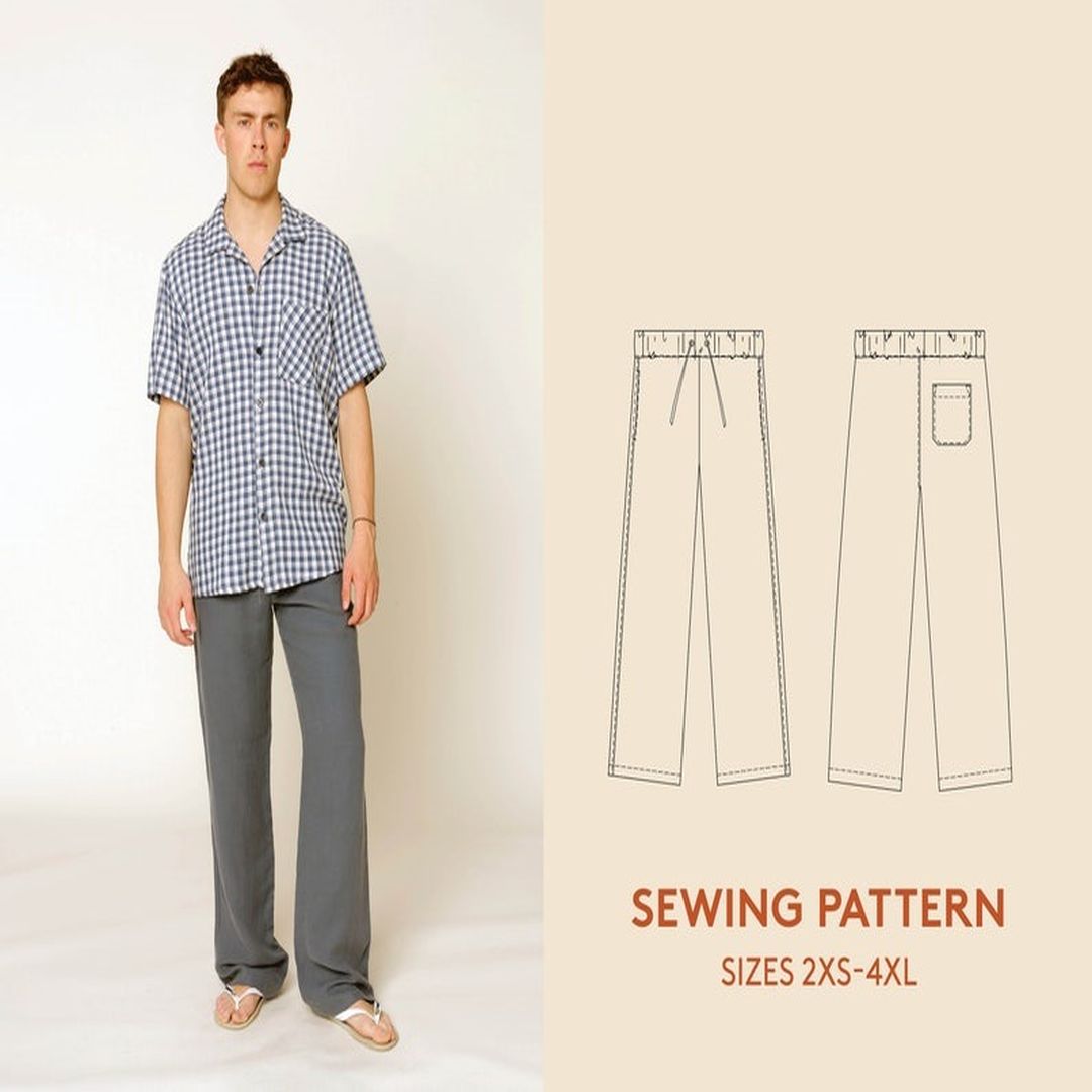 Loose Linen pants sewing pattern and video tutorial, Sizes 2 | Inspire ...