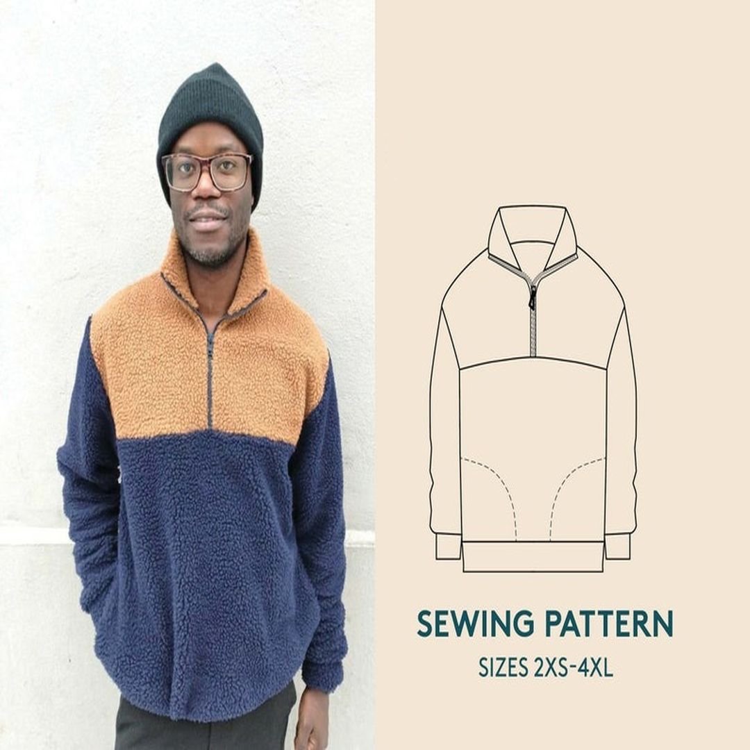 Zip up sweater PDF sewing pattern and Video tutorial in size | Inspire ...