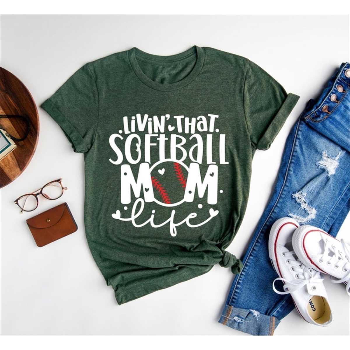 Living That Softball Mom Life Shirt,Proud Mom,Mom Matching,S | Inspire ...