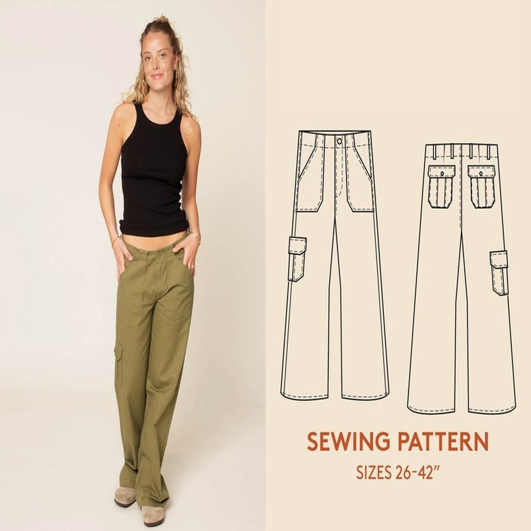 Cargo Pants PDF sewing pattern and video tutorial, Unisex si | Inspire Uplift