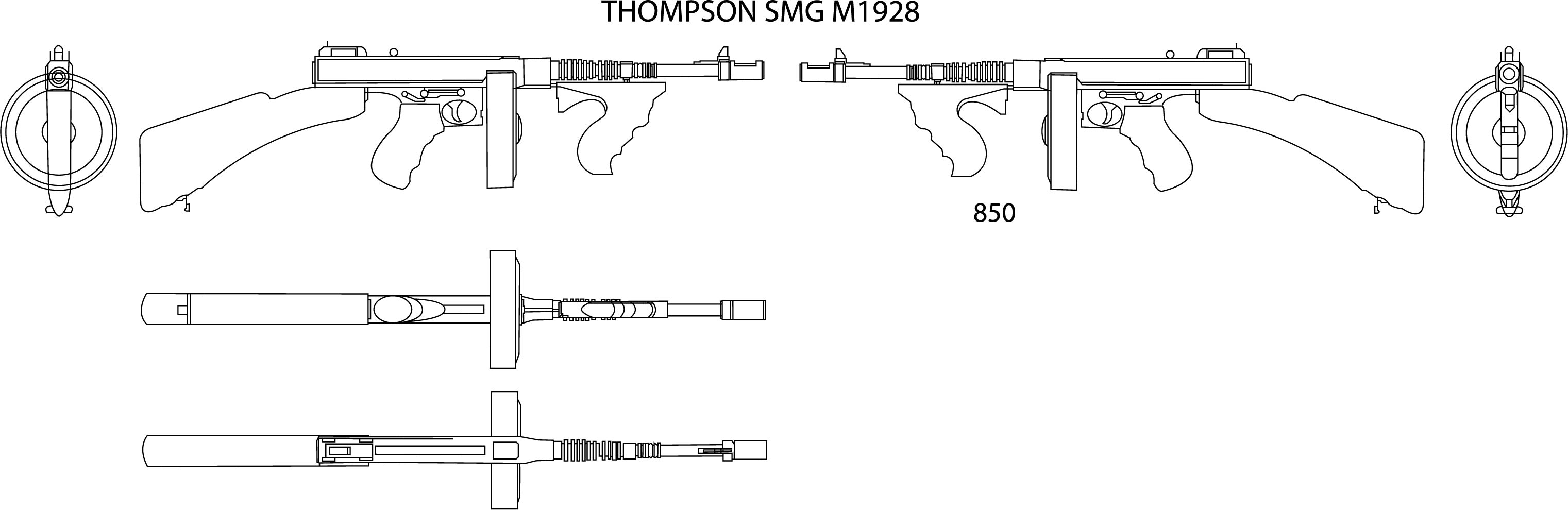 THOMPSON SMG M1928 MACHINE GUvector file for laser engraving | Inspire Uplift