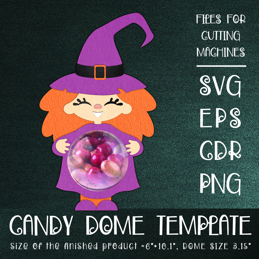 Little Witch | Halloween Candy Dome Template | Inspire Uplift