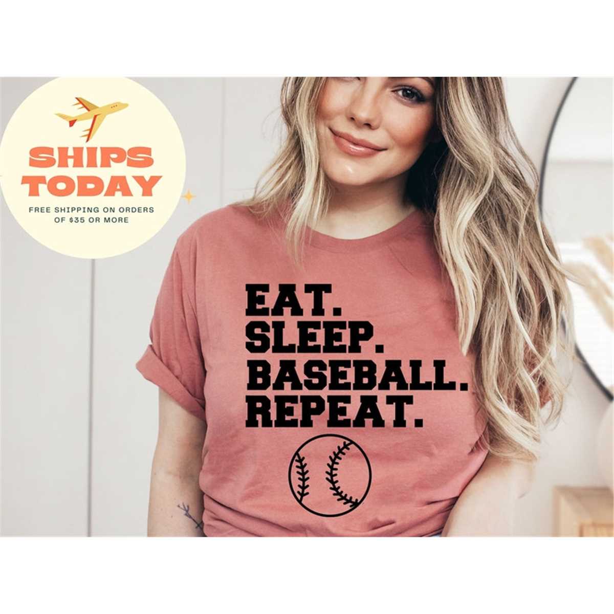 Eat Sleep Baseball Repeat T-Shirt, Baseball Shirt For Women, | Inspire ...