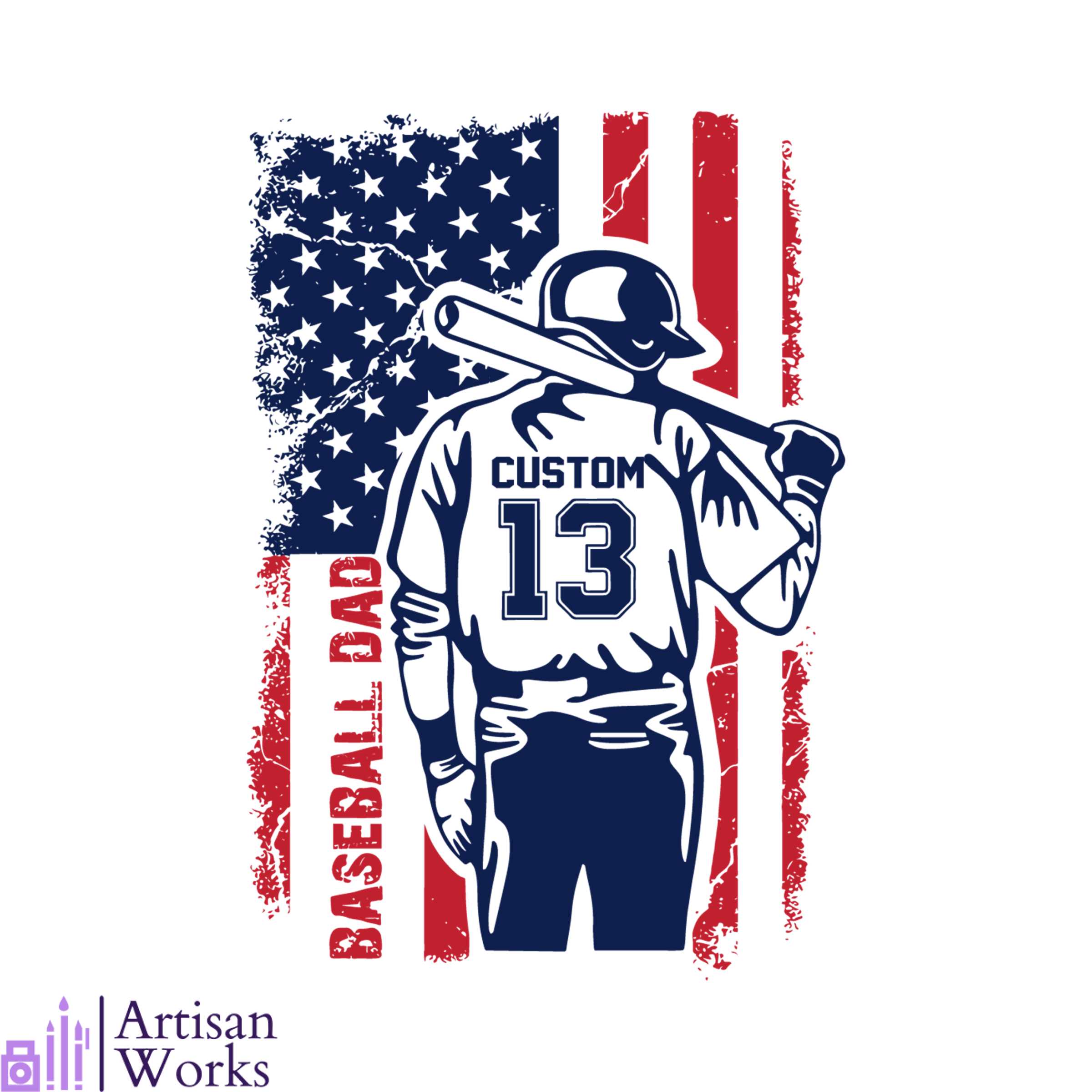 Custom Baseball Dad Happy Fathers Day Baseball Dad Player SV | Inspire ...