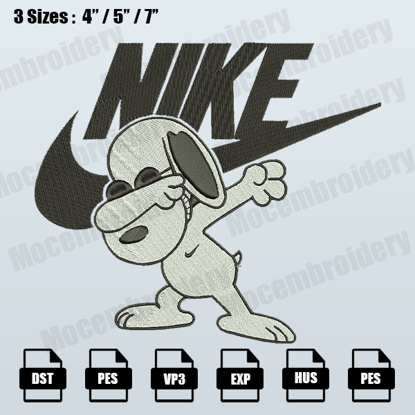 Snoopy Dab Embroidery Designs File, Nike Snoopy Machine Embr | Inspire ...