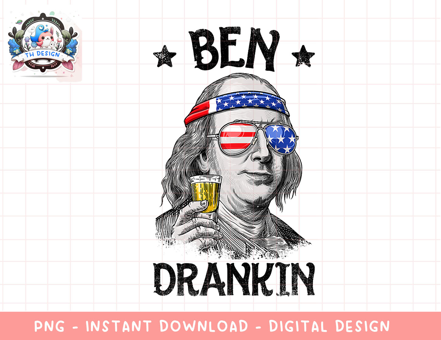 Ben Drankin 4th of July Benjamin Franklin Men Women USA Flag | Inspire ...
