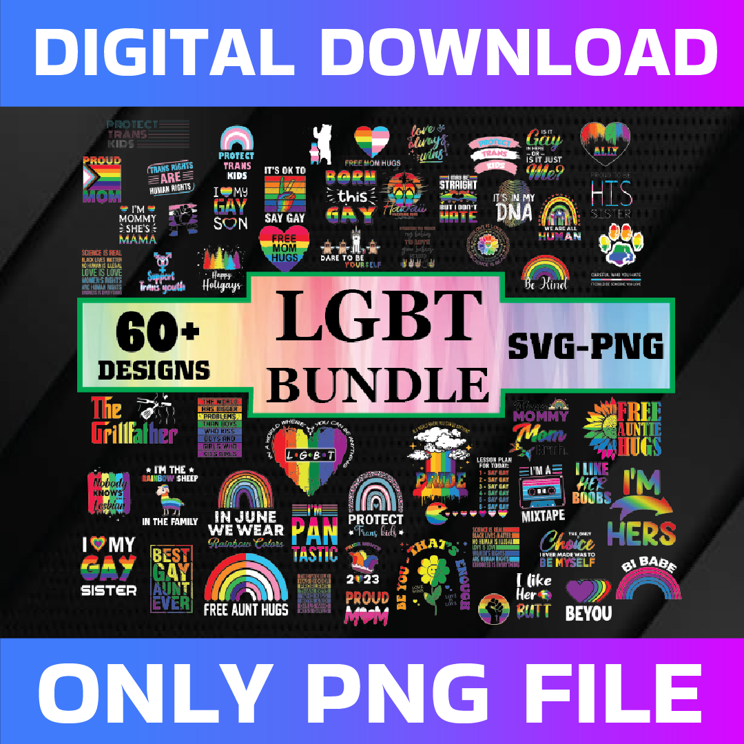 60 Files LGBTQ SVG Bundle, LGBT svg, Pride svg, Gay Pride sv | Inspire ...