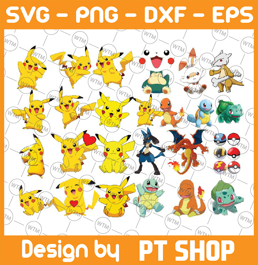 Pokemon Png File Set, Pikachu Bundle Png, Pokemon Clipart, P | Inspire ...