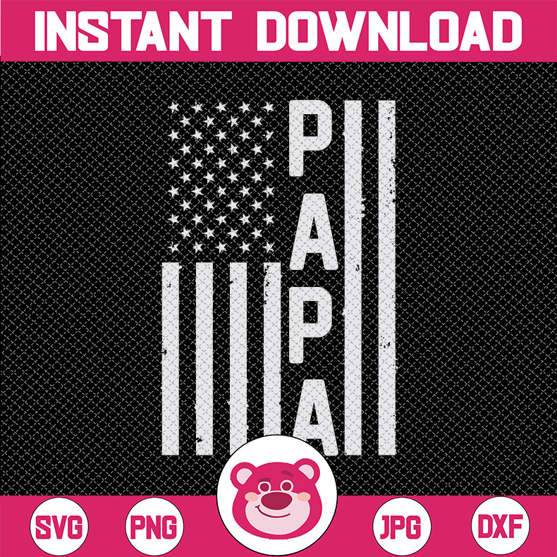 Papa Distressed American Flag Svg, Png, Jpg, Dxf, Patriotic | Inspire ...